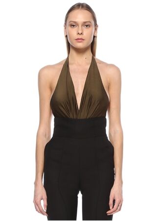 Alexandre Vauthier Kadın Haki Düğüm Detaylı Bluz 38 IT Alexandre Vauthier Kadın Haki Düğüm Detaylı Bluz 38 IT