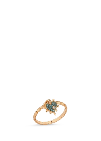 Collection-Selda Jewellery Kadın Kalp Detaylı Taşlı Altın Rengi Yüzük EU Collection-Selda Jewellery Kadın Kalp Detaylı Taşlı Altın Rengi Yüzük EU