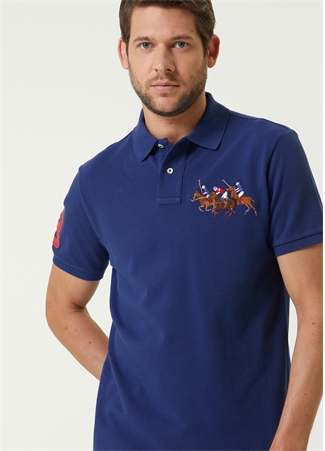 Polo Ralph Lauren Erkek Custom Slim Fit Lacivert Yaka T-shirt S EU Polo Ralph Lauren Erkek Custom Slim Fit Lacivert Yaka T-shirt S EU