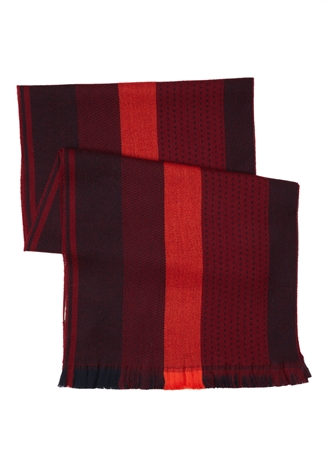 Beymen Club Erkek Kırmızı Çizgi Jakarlı Yün Fular EU Beymen Club Erkek Kırmızı Çizgi Jakarlı Yün Fular EU