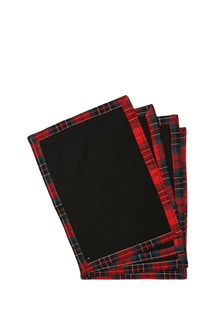 Poetique Vienna Kenarları Ekoseli 4lü Amerikan Servisi Seti Çok Renkli