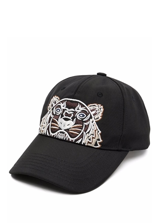 Kenzo Erkek Siyah Kaplan Nakışlı Şapka EU Kenzo Erkek Siyah Kaplan Nakışlı Şapka EU