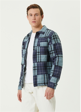 Obey Erkek Lacivert Ekoseli Dış Gömlek S Eu