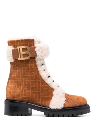 Balmain Kadın Taba Logo Desenli Süet Bot Turuncu 38 EU Balmain Kadın Taba Logo Desenli Süet Bot Turuncu 38 EU