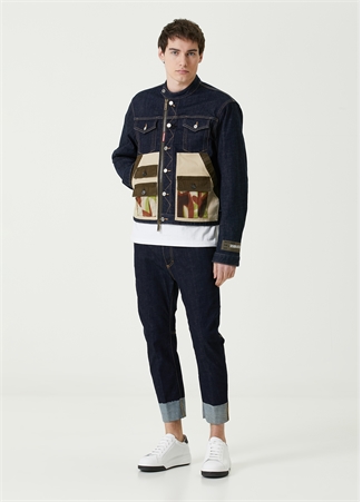 Dsquared2 Erkek Slim Fit Lacivert Cropped Jean Pantolon 54 IT Dsquared2 Erkek Slim Fit Lacivert Cropped Jean Pantolon 54 IT