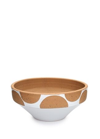 Bloomingville Beyaz Puantiye Desenli Dekoratif Toprak Kase