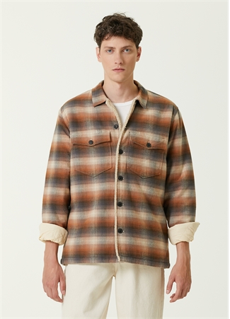 Allsaints Erkek Furnace Taba Kareli Dış Gömlek Turuncu XS EU Allsaints Erkek Furnace Taba Kareli Dış Gömlek Turuncu XS EU