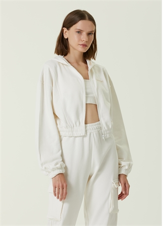 So Far Good Kadın Beyaz Kapüşonlu Crop Sweatshirt L EU So Far Good Kadın Beyaz Kapüşonlu Crop Sweatshirt L EU