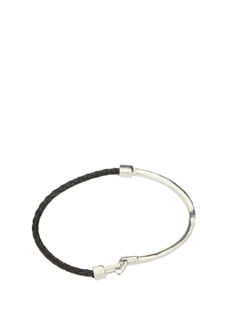 Beymen Collection Erkek Örgü Detaylı Deri Bileklik Gri EU Beymen Collection Erkek Örgü Detaylı Deri Bileklik Gri EU