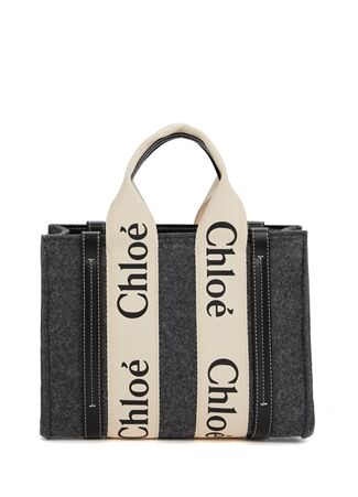 Chloe Kadın Gri Logo Detaylı Omuz Çantası EU