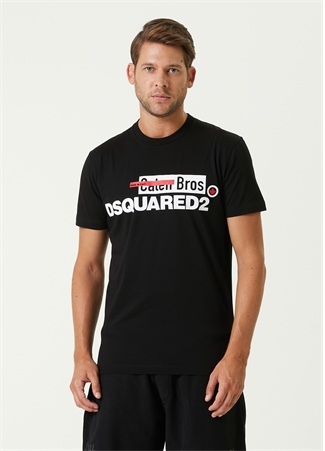 Dsquared2 Erkek Siyah Logo Baskılı Basic T-shirt S EU Dsquared2 Erkek Siyah Logo Baskılı Basic T-shirt S EU