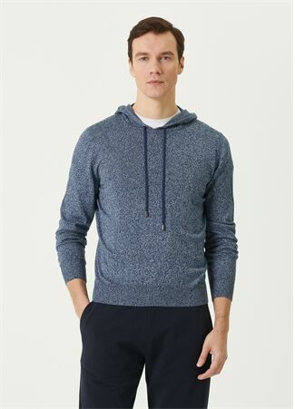 Canali Erkek Mavi Kapüşonlu Kazak 50 IT