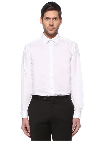 Palzileri Lab Erkek Beyaz İtalyan Yaka Gömlek 4 IT