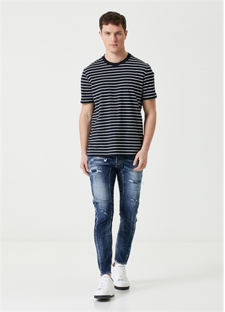 Dsquared2 Erkek Tidy Biker Lacivert Yıpratmalı Jean Pantolon 44 IT Dsquared2 Erkek Tidy Biker Lacivert Yıpratmalı Jean Pantolon 44 IT