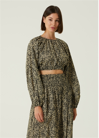 Matteau Swim Kadın Gold Çiçekli Balon Kol Crop Bluz US Matteau Swim Kadın Gold Çiçekli Balon Kol Crop Bluz US