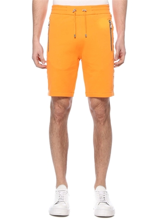 Balmain Erkek Turuncu Beli Büzgülü Logolu Bermuda S EU