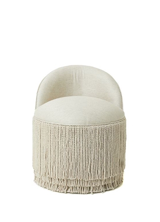 Rb Interiors Mako Bej Püskül Detaylı Puf