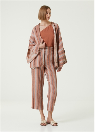 Dor Raw Luxury Kadın As Within So Without Kiremit Keten Pantolon Kırmızı XS EU