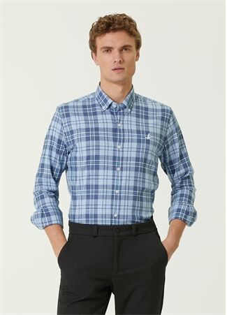 Beymen Club Erkek Slim Fit Mavi Ekoseli Gömlek S EU