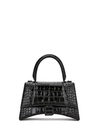 Balenciaga Kadın Hourglass Siyah Deri Omuz Çantası EU Balenciaga Kadın Hourglass Siyah Deri Omuz Çantası EU