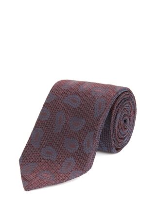 Beymen Collection Erkek Bordo Şal Desenli İpek Kravat EU IT