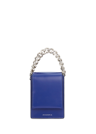 Academia Kadın Laminated Zincir Detaylı Deri Omuz Çantası Mavi EU Academia Kadın Laminated Zincir Detaylı Deri Omuz Çantası Mavi EU