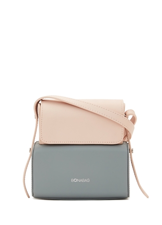 Bonabag Kadın Midi Dualer Pembe Gri Deri Çanta Eu Bonabag Kadın Midi Dualer Pembe Gri Deri Çanta Eu