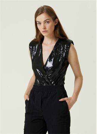 Beymen Club Kadın Siyah Payetli Anvelop Abiye Bluz S