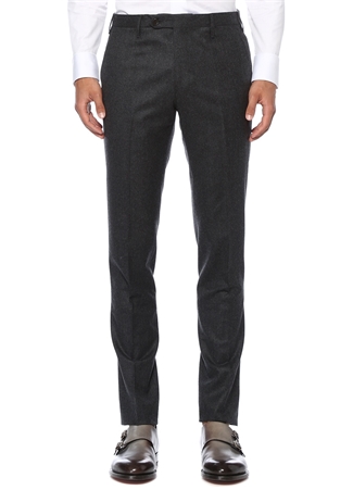 Rota Erkek Gri Normal Bel Dar Paça Yün Pantolon 52 IT