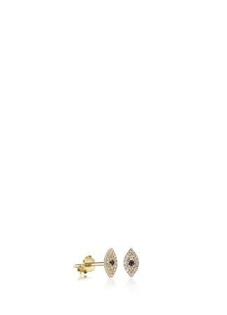 Collection-Pimiento Kadın Renkli Taş Detaylı Pırlantalı Altın Rengi Küpe EU Collection-Pimiento Kadın Renkli Taş Detaylı Pırlantalı Altın Rengi Küpe EU