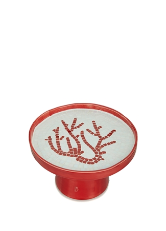 Bceramics Mercan Ayaklı Seramik Kase Kırmızı