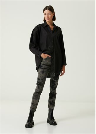 Academia Kadın Siyah Bol Kesim Gömlek 36