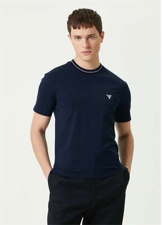 Prada Erkek Lacivert Yakası Ribli T-shirt L EU Prada Erkek Lacivert Yakası Ribli T-shirt L EU