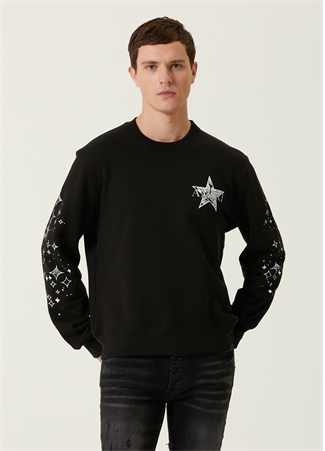 Amiri Erkek Siyah Yıldız Desenli Logolu Sweatshirt M Eu Amiri Erkek Siyah Yıldız Desenli Logolu Sweatshirt M Eu