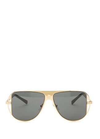 Versace Erkek Gold Medusa Detaylı Güneş Gözlüğü Altın Rengi 57 EU