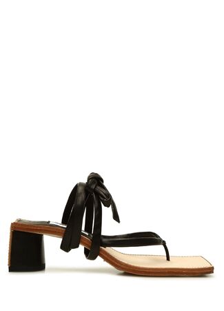Miista Kadın Siyah Bağlamalı Deri Sandalet 37 EU