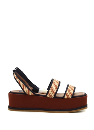 Pavone Firenze Kadın Taba Bantlı Sandalet Bej 35 EU