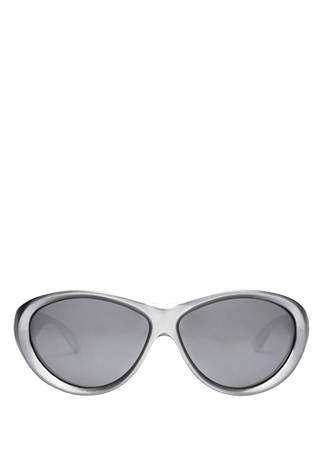 Balenciaga Kadın Antrasit Geometrik Formlu Güneş Gözlüğü Gri Eu