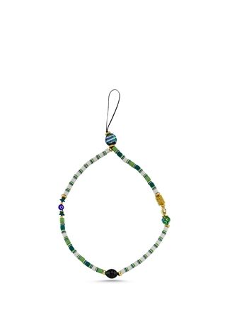 Berrin Özkan Kadın Yeşil Beyaz Boncuklu Telefon Askısı EU Berrin Özkan Kadın Yeşil Beyaz Boncuklu Telefon Askısı EU