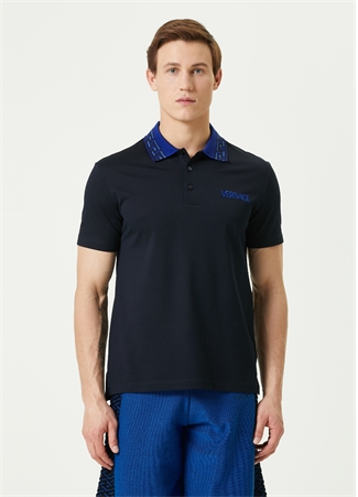 Versace Erkek Siyah Polo Yaka Logolu T-shirt Lacivert S EU Versace Erkek Siyah Polo Yaka Logolu T-shirt Lacivert S EU