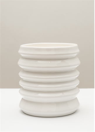 Vibe Beyaz Silindir Formlu Seramik Mum