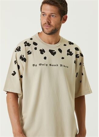 Dolce&Gabbana Erkek Bej Slogan Baskılı T-shirt S EU