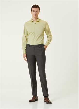 Pal Zileri Erkek Gri Boru Paça Yün Pantolon 48 IT