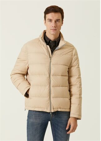 Brunello Cucinelli Erkek Bej Dik Yaka Puff Mont M EU