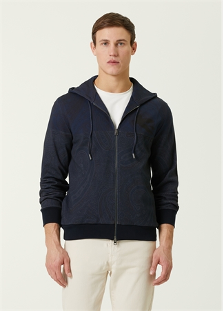 Etro Erkek Lacivert Kapüşonlu Şal Desenli Sweatshirt S EU Etro Erkek Lacivert Kapüşonlu Şal Desenli Sweatshirt S EU