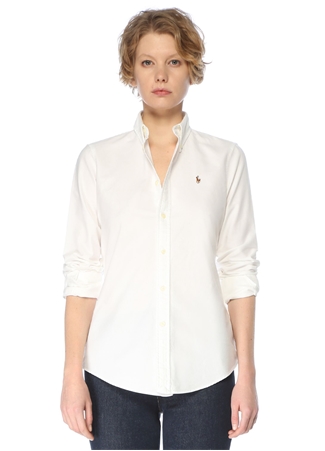 Polo Ralph Lauren Kadın Slim Fit Beyaz Düğmeli Yaka Logo Nakışlı Gömlek L Eu Polo Ralph Lauren Kadın Slim Fit Beyaz Düğmeli Yaka Logo Nakışlı Gömlek L Eu