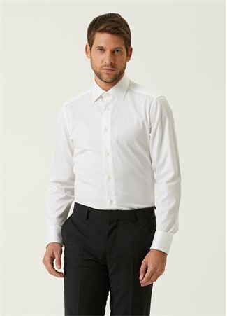 Zegna Erkek Beyaz Modern Yaka Gömlek 39 IT