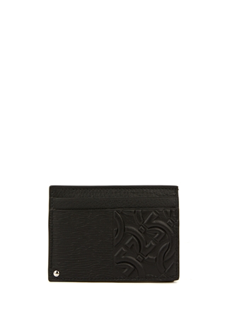 Salvatore Ferragamo Erkek Siyah Kabartmalı Logolu Deri Kartlık EU