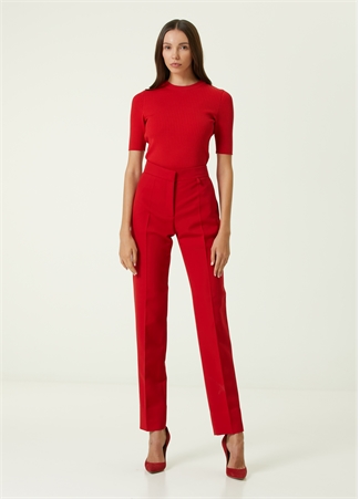 Givenchy Kadın Kırmızı Boru Paça Yün Pantolon 38 FR Givenchy Kadın Kırmızı Boru Paça Yün Pantolon 38 FR