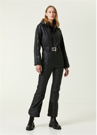 Fendi Kadın Siyah Kapüşonlu Logo Desenli Kayak Tulumu 42 IT Fendi Kadın Siyah Kapüşonlu Logo Desenli Kayak Tulumu 42 IT